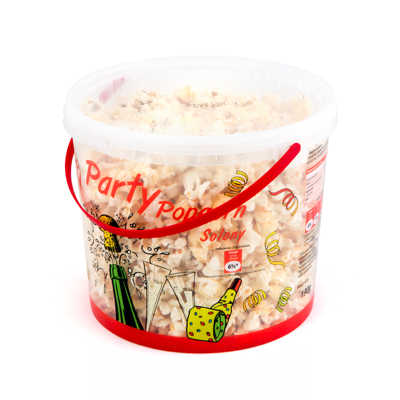 Popcorn solony PARTY - wiaderko 190g / 5L | crunchysnack.pl